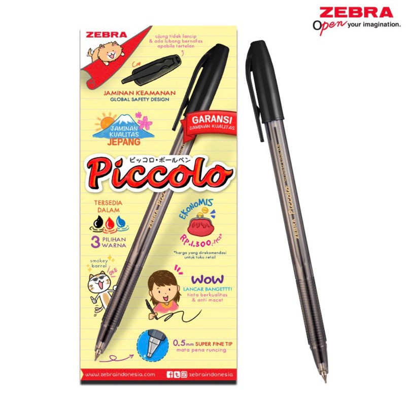 Jual Pulpen Zebra Piccolo 0,5mm 0,7mm - 1 Lusin 12 pcs | Shopee Indonesia