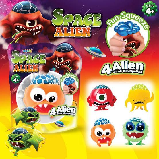Jual DENO SPACE ALIEN SQUEEZE TOY pencetan fidget squeezy mesh ball ...