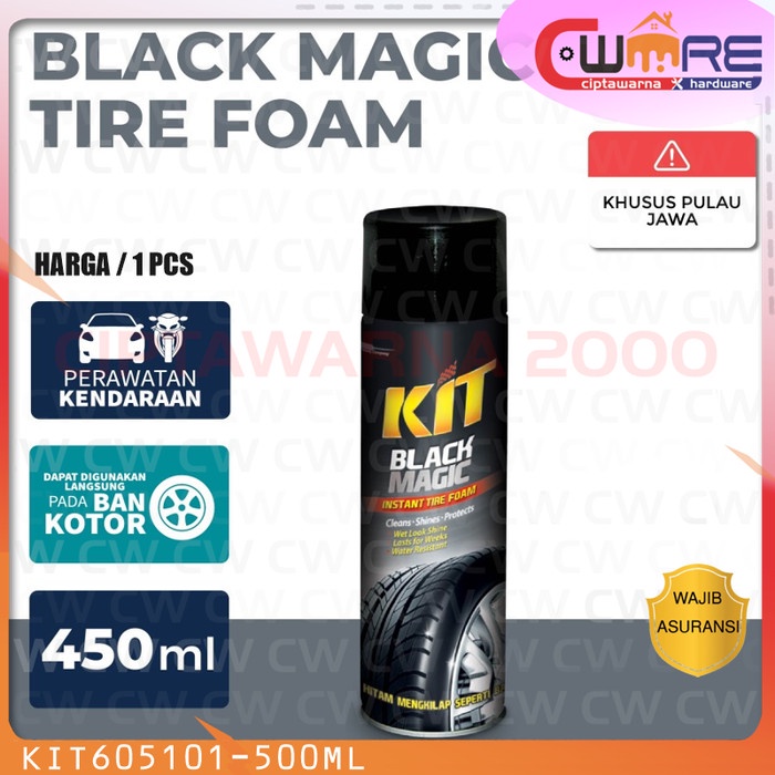 Jual Kit Black Magic Tire Foam Semir Ban Semprot Spray 450ml | Shopee ...