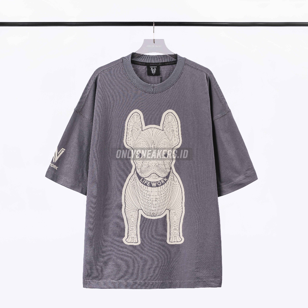 Jual LIFE WORK KOREA CREAM SILKET BIG RADOG GREY TEE (100% AUTHENTIC ...