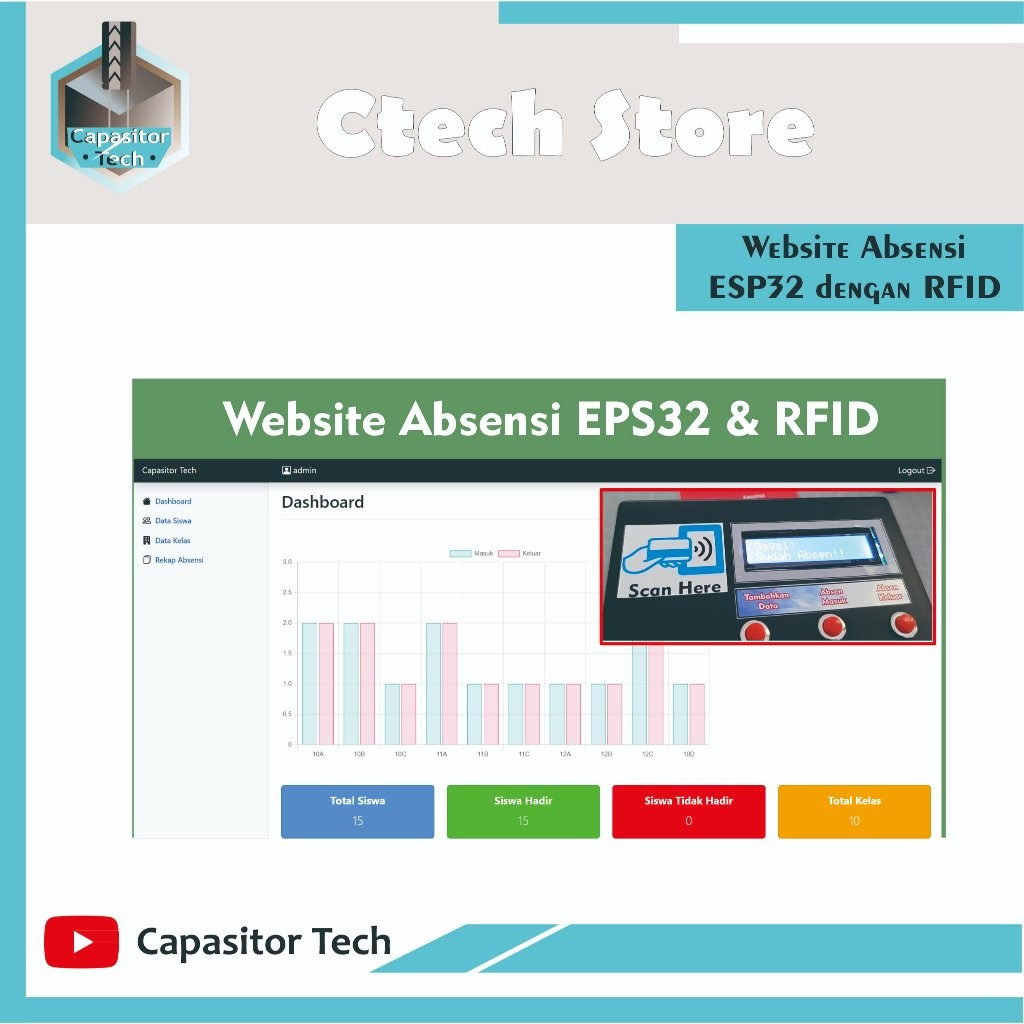Jual Website Aplikasi Untuk Mesin Absensi dengan ESP32 berbasis RFID ...