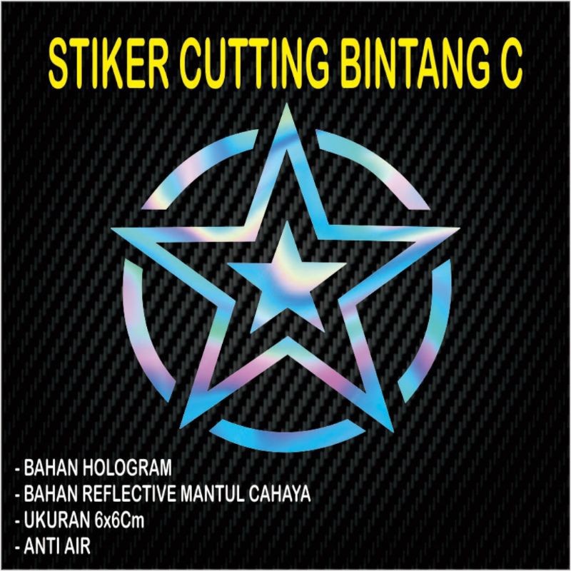 Jual stiker cutting sticker bintang c hologram reflective mantul cahaya ...