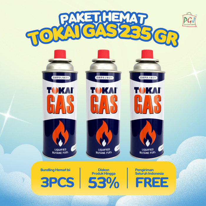 Jual PGJ - PAKET TOKAI Tabung Gas Kaleng Kecil 235gr / Butane Gas / Gas ...