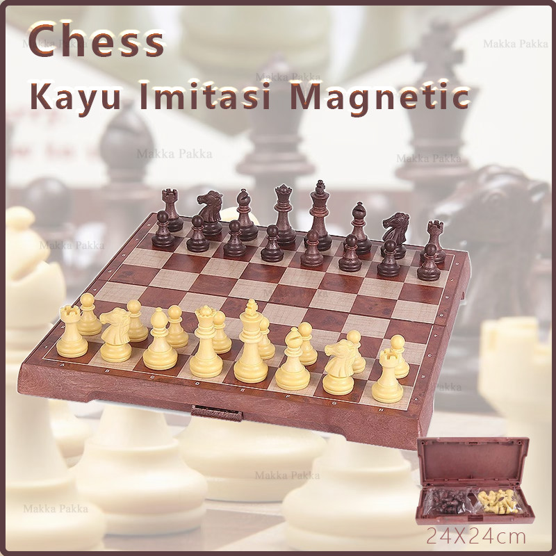 Jual [cod] Kayu Imitasi Magnetic Chess / Magnetic Chess Vintage / Classic Wooden Style Catur ...