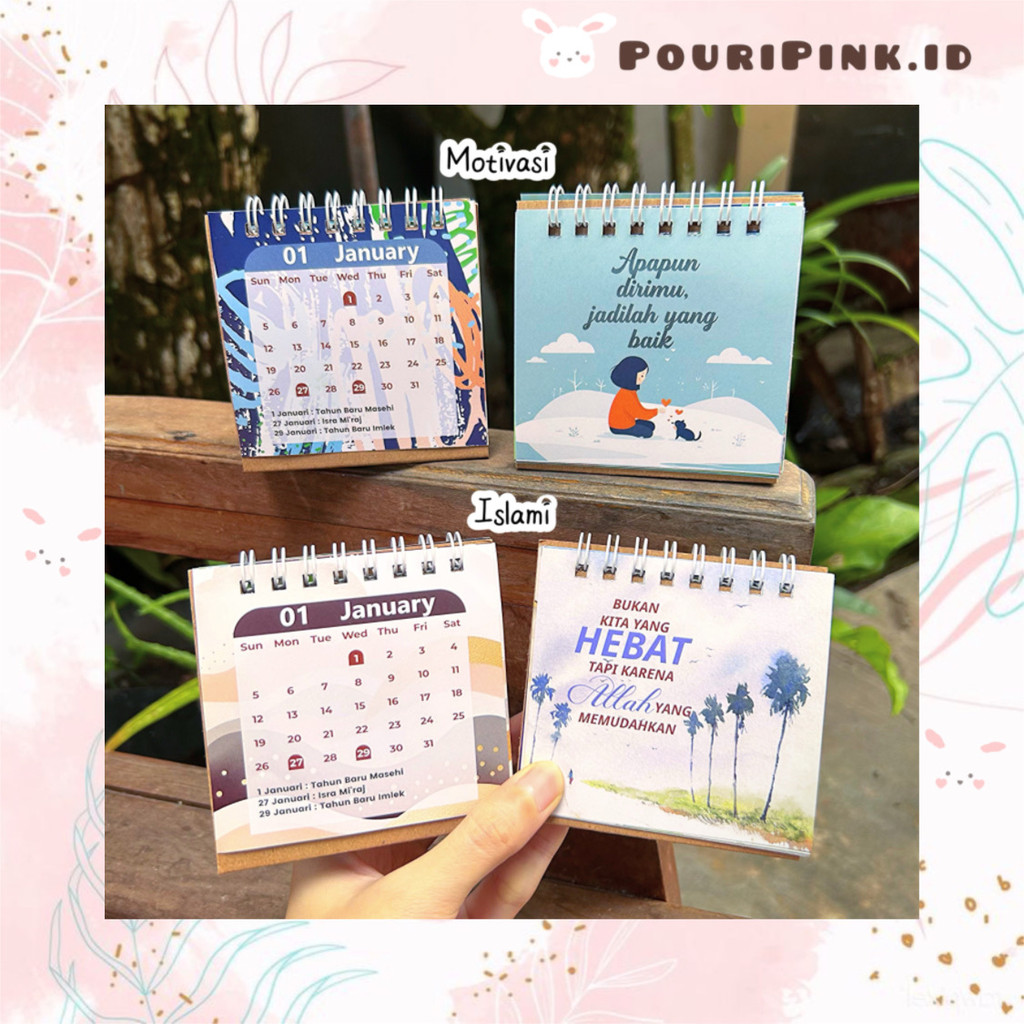 Jual Kalender Meja Mini 2025 Karakter Motivasi dan Islami Quotes ...
