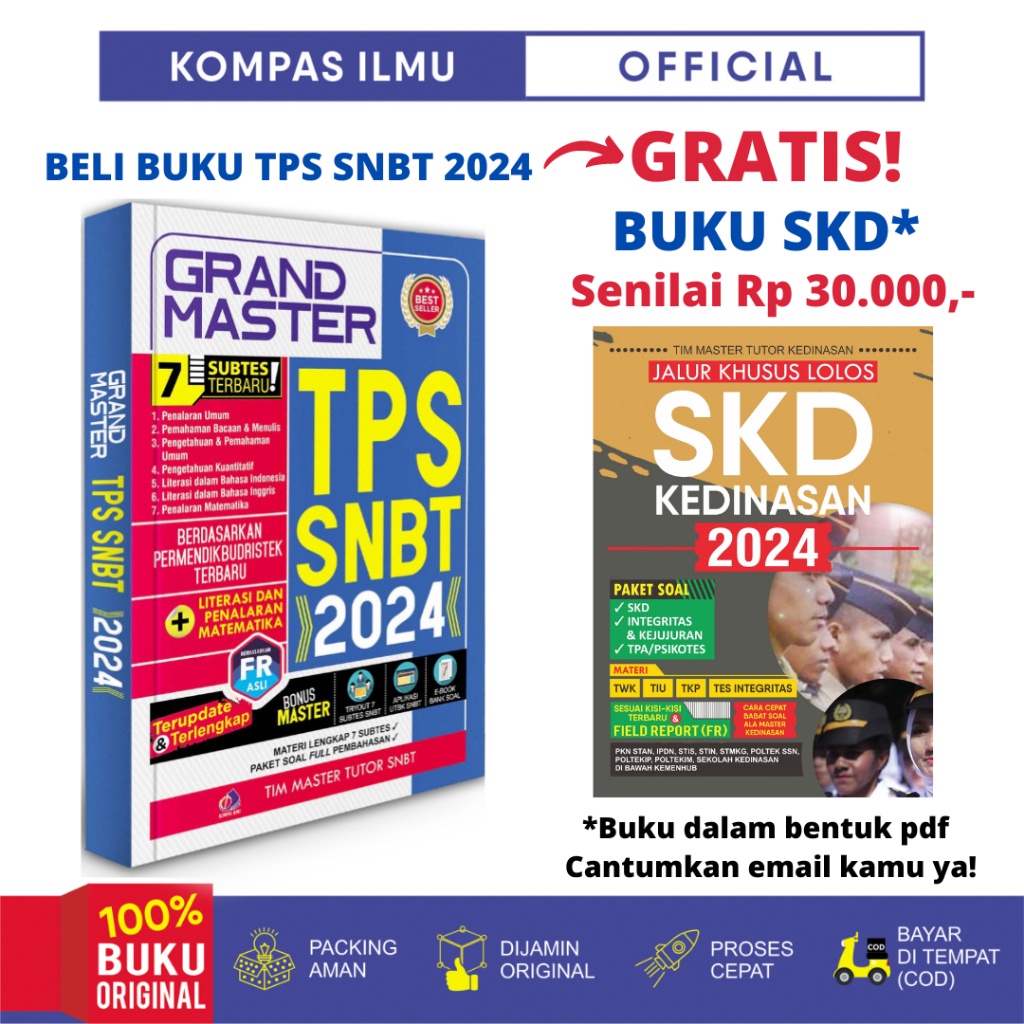 Jual Buku Persiapan SNBT 2024 - Grand Master TPS SNBT 2024 Kompas Ilmu Official | Shopee Indonesia