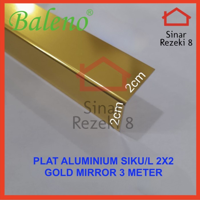 Jual Plat Aluminium Siku L GOLD MIRROR 20 x 20 Baleno / List Edging Lis ...