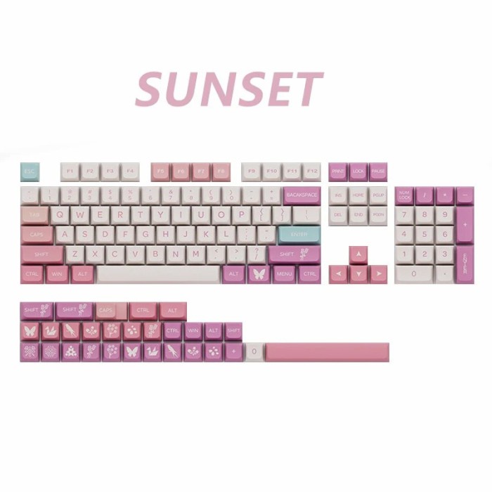 Jual KEYCAPS PBT SUNSET PINK XDA PROFILE SUBLIM MECHANICAL KEYBOARD ...