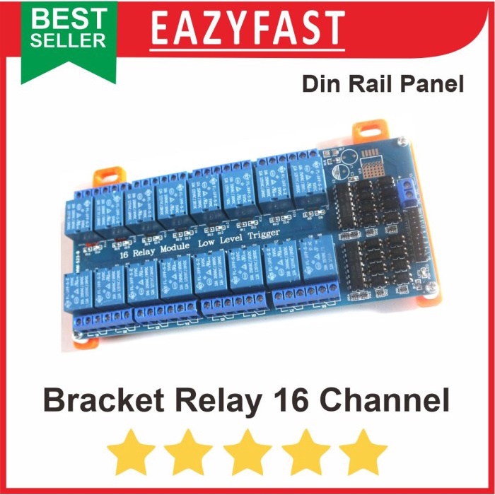 Jual Bracket Dudukan Modul Relay 16 Channel Module MCB Din Rail Rel ...
