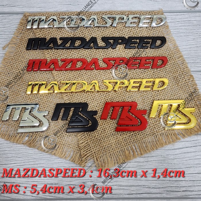 Jual EMBLEM METAL MOBIL MAZDASPEED MS STICKER MAZDA SPEED MS PREMIUM ...