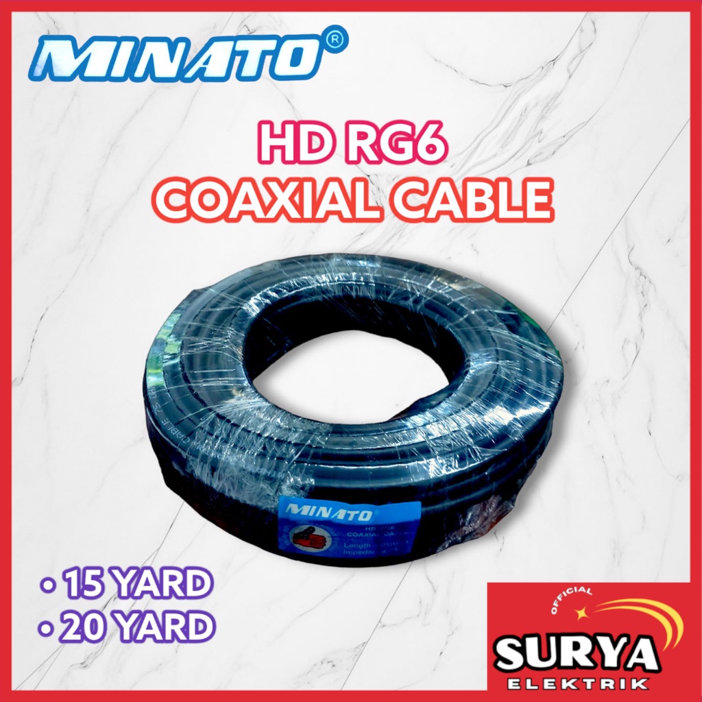 Jual Kabel Antena TV HD MINATO RG6 Antenna Coaxial Cable 15 / 20 Yard | Shopee Indonesia