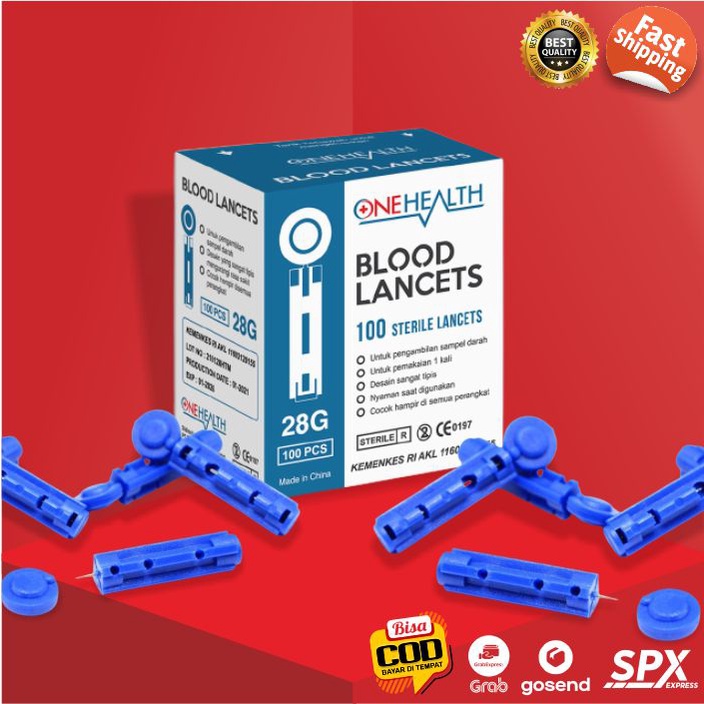 Jual Blood Lancet 28G OneHealth Universal Ecer Jarum Bekam Alat Ambil ...