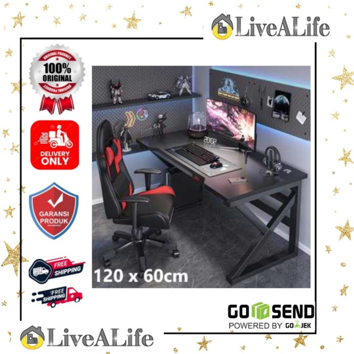 Jual Meja Komputer Laptop PC Desk Stable Frame with Cable Hole | Shopee ...