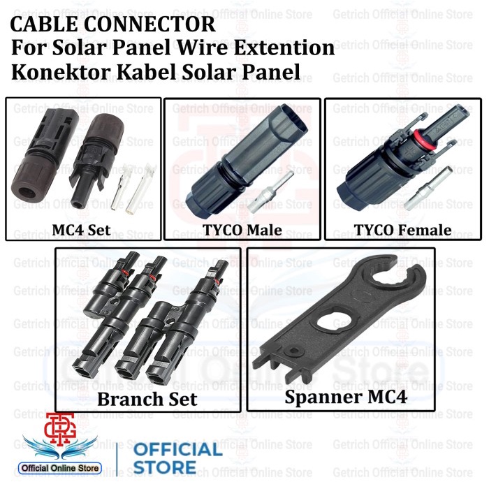 Jual MC4 Connector Solar Panel Konektor Panel Surya 30A 1000V IP67 Anti ...