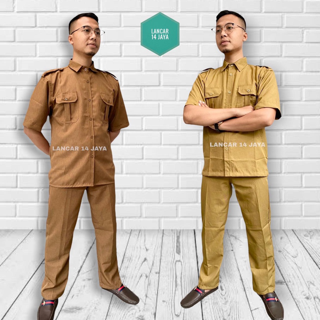 Jual Seragam PNS Seragam Pemda Pria Khaki / Celana PNS keki / Kemeja ...