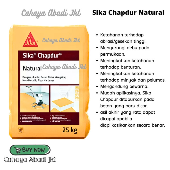 Jual SIKA CHAPDUR NATURAL FLOOR HARDENER 25KG SAK (luarkota) | Shopee Indonesia