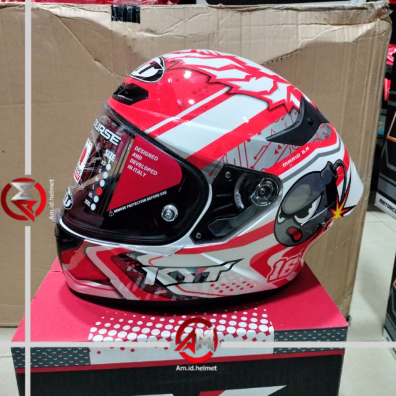 Jual HELM KYT TT COURSE SUPER MARIO FULL FACE KYT HELM TTC TT-COURSE MOTIF | Shopee Indonesia