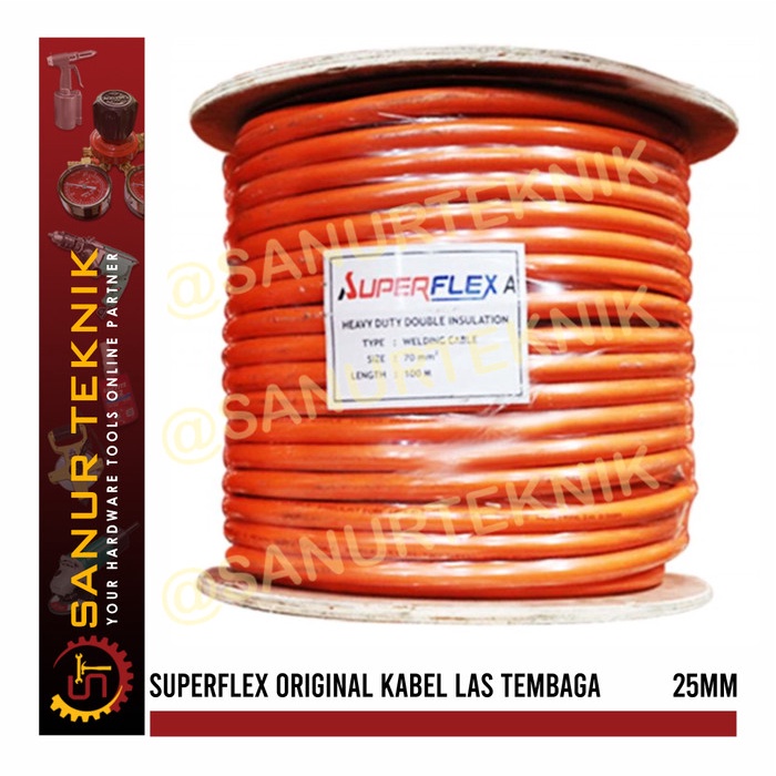 Jual Welding Cable / Kabel Las Tembaga SUPERFLEX ORIGINAL - 25mm 25 mm | Shopee Indonesia