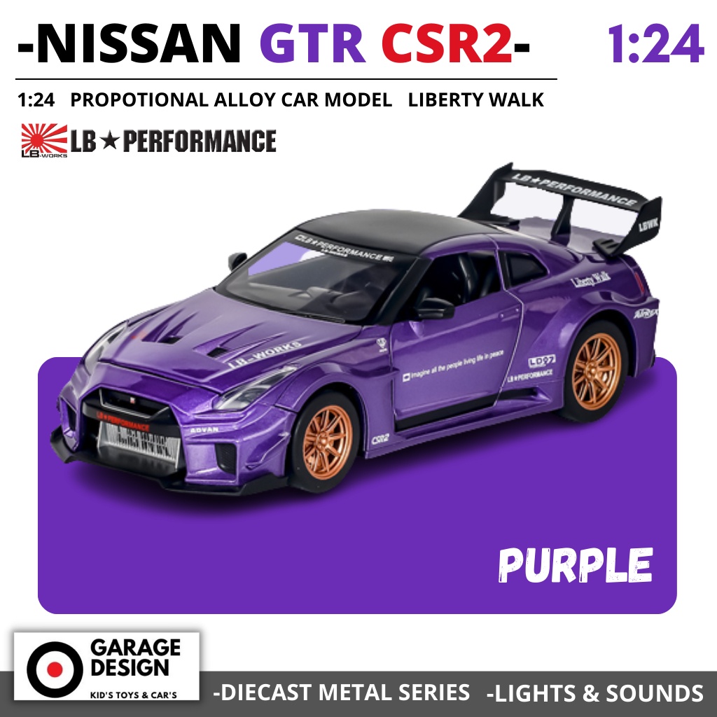 Jual Diecast 1:32 Mobil Nissan GTR R35 Liberty Walk CSR2 LBWK - Nissan ...