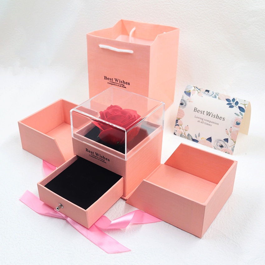 Jual Eternal Rose Gift Box Kotak Perhiasan Kado Kalung Cincin Lamaran ...