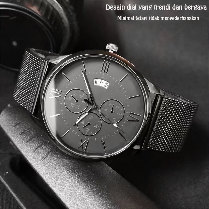 Jual Men Watches Jam Tangan Pria Wanita Analog Luxury Tali Stainless ...