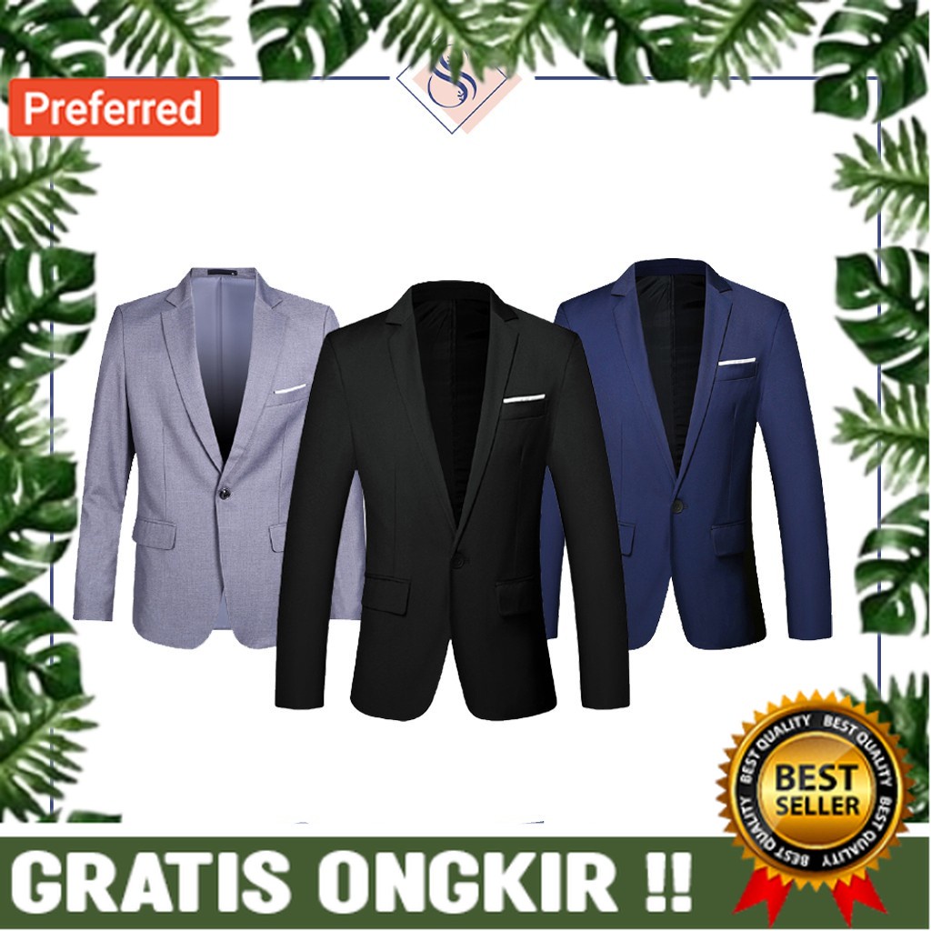 Jual Jas Blazer Pria Formal Kancing Satu Slim Fit - Shafana// JAS FORMAL BLAZER KEREN MODEL BARU ...