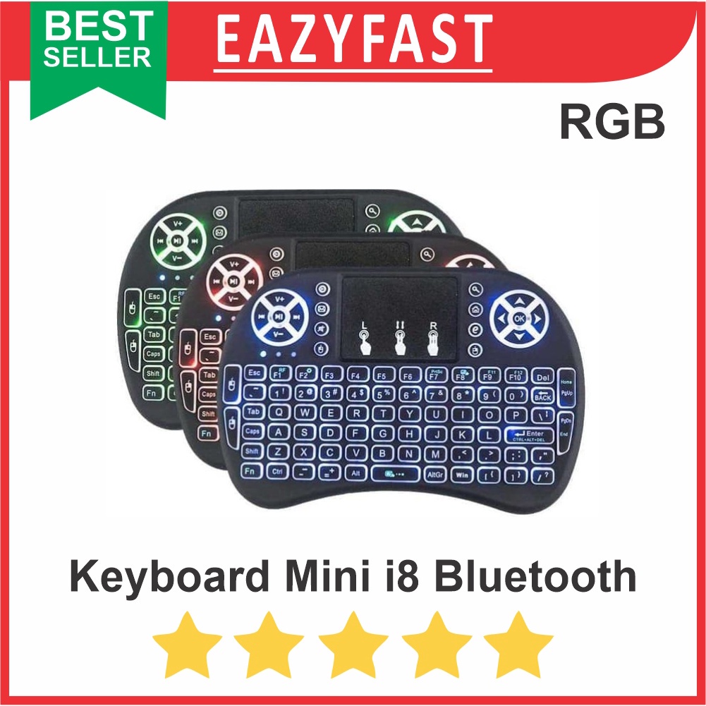 Jual Keyboard Mini RGB Wireless Bluetooth Android Smart TV BOX DVR CCTV ...