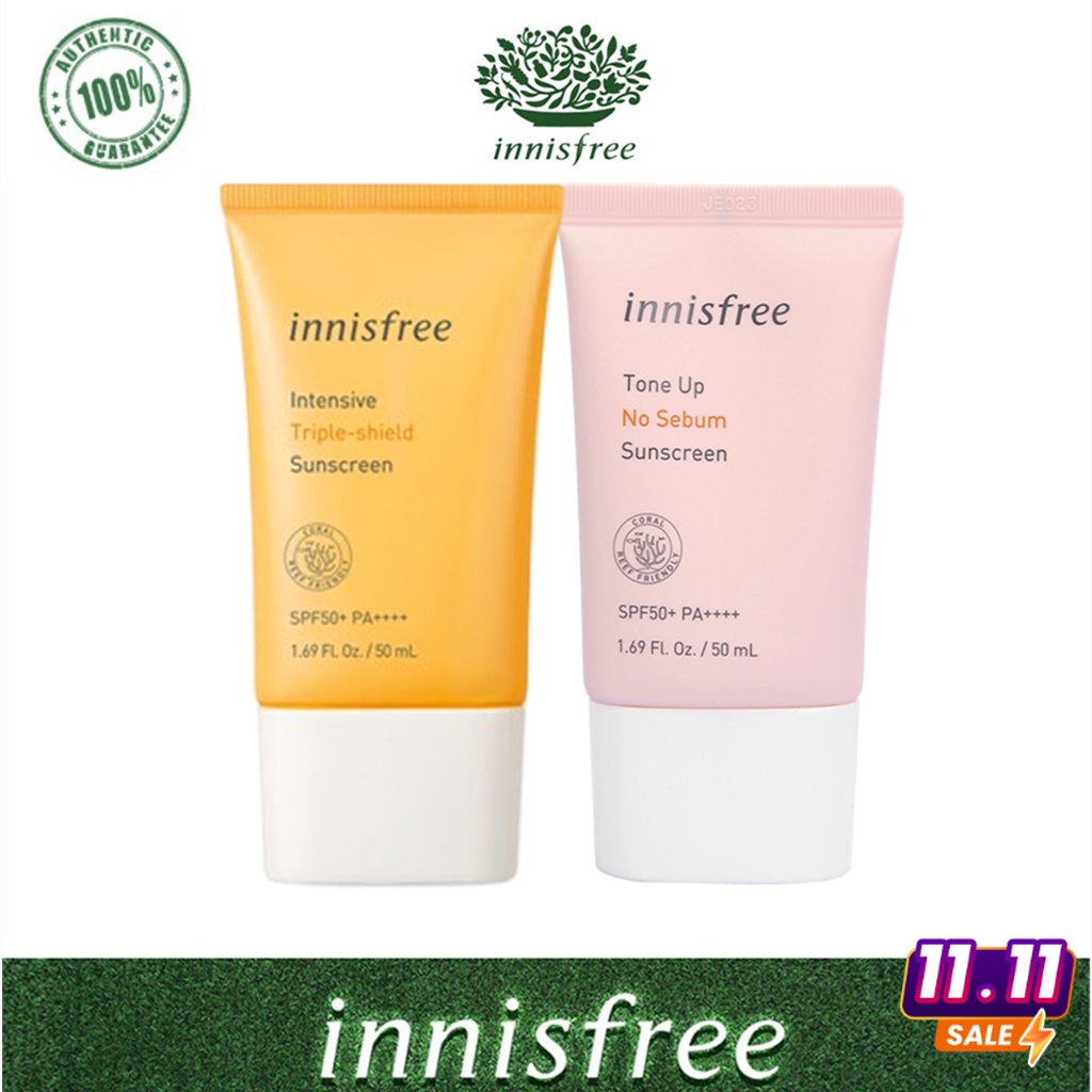 Jual 【100% ORI】Innisfree Intensive Triple Shield Sunscreen | Tone Up No Sebum Sunscreen SPF50 ...