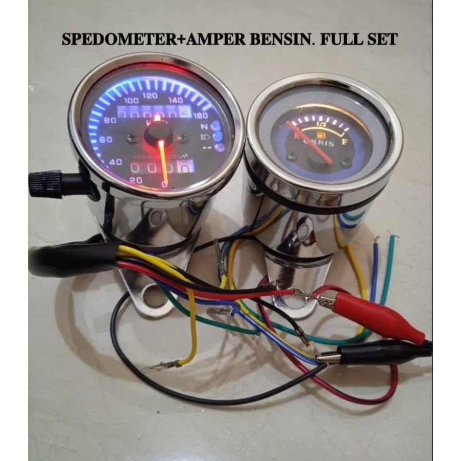 Jual Speedometer bulat kilometer LED plus indikator sein motor ...