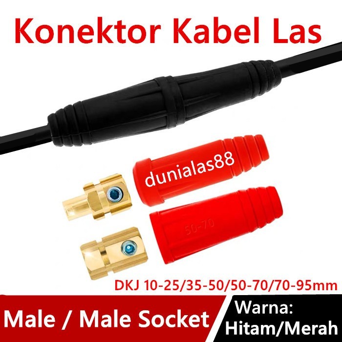 Jual 2pcs Konektor Kabel Las Male Socket DKJ 10-25 35-50 50-70mm ...