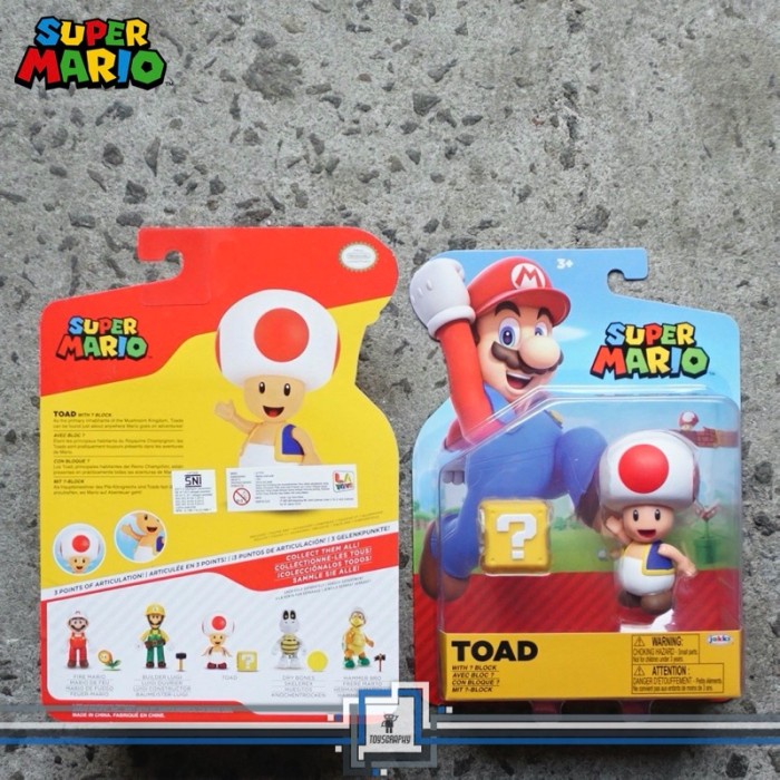 Jual Super Mario Toad 4" with ? Block Action Figure Poseable Artikulasi | Shopee Indonesia