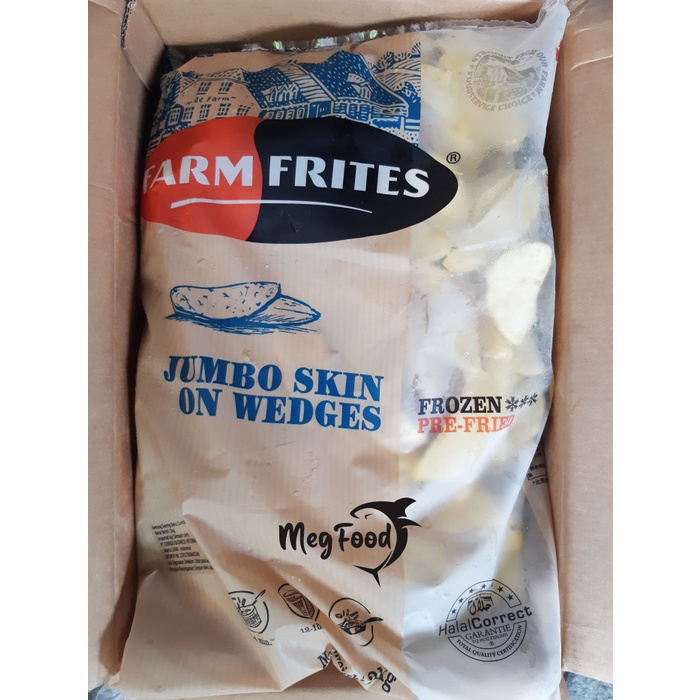 Jual Farm Frites Jumbo Wedges Skin On 2Kg ( 1 Ctn 6 x 2kg ) | Shopee ...