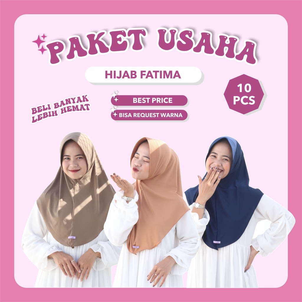 Jual 10pcs Paket Jilbab Kerudung Hijab Instan Sport Hamidah Fatima ...