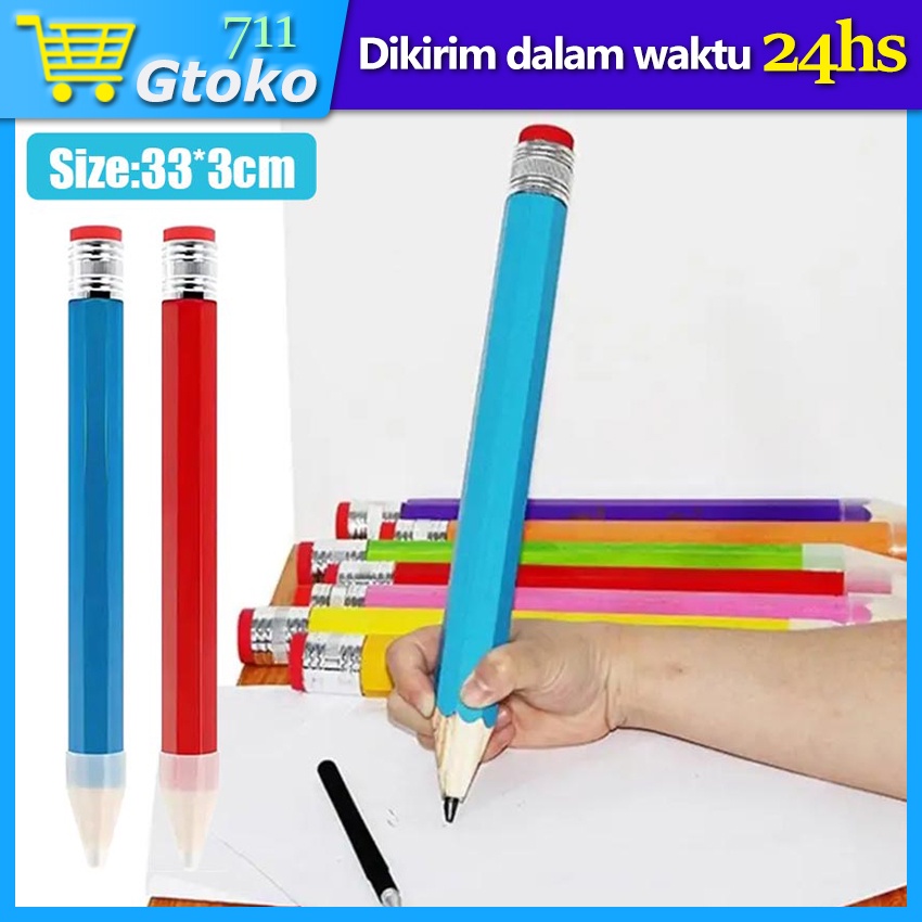Jual Pensil HB Jumbo Pencil Besar Kado Hiasan Dekorasi 33 cm | Shopee ...