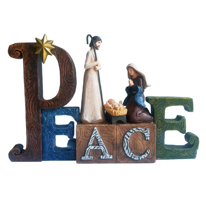 Jual Pajangan Natal Nativity PEACE Hiasan Patung Natal Kelahiran Yesus ...