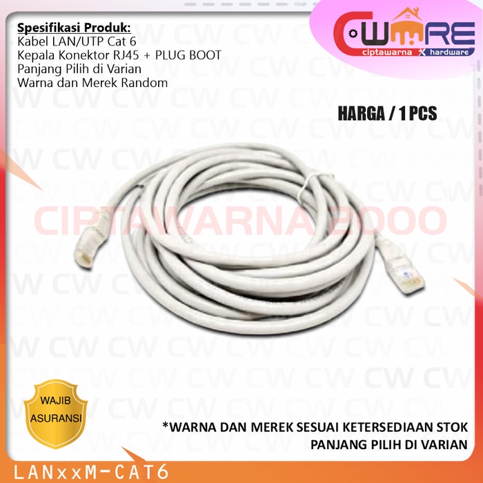 Jual Kabel LAN Cable Internet Ethernet UTP Cat 6 Pabrikan 5 10 15 Meter ...