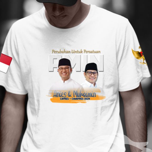 Jual baju kaos calon presiden dan wakil presiden 2024 AMIN anis amin ...