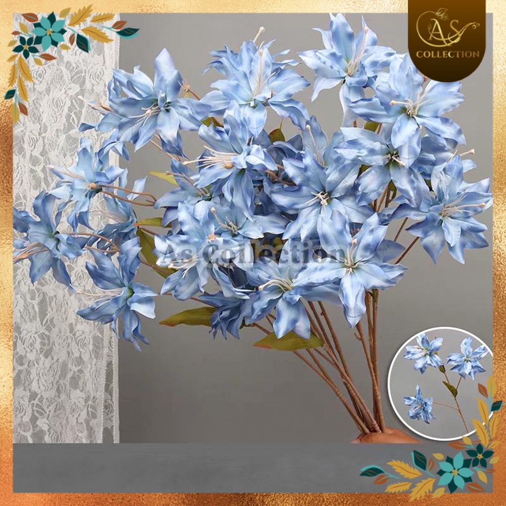 Jual Lily Tangkai Panjang Cabang 3 Bunga Lili Palsu Lily London Heart ...