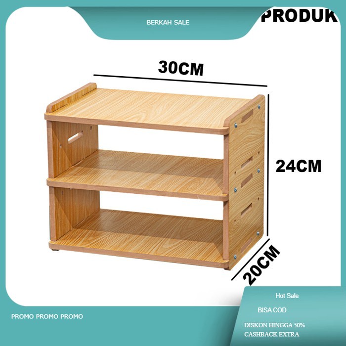 Jual Rak buku Minimalis Serbaguna 3 Susun Office Table Organizer MDF ...