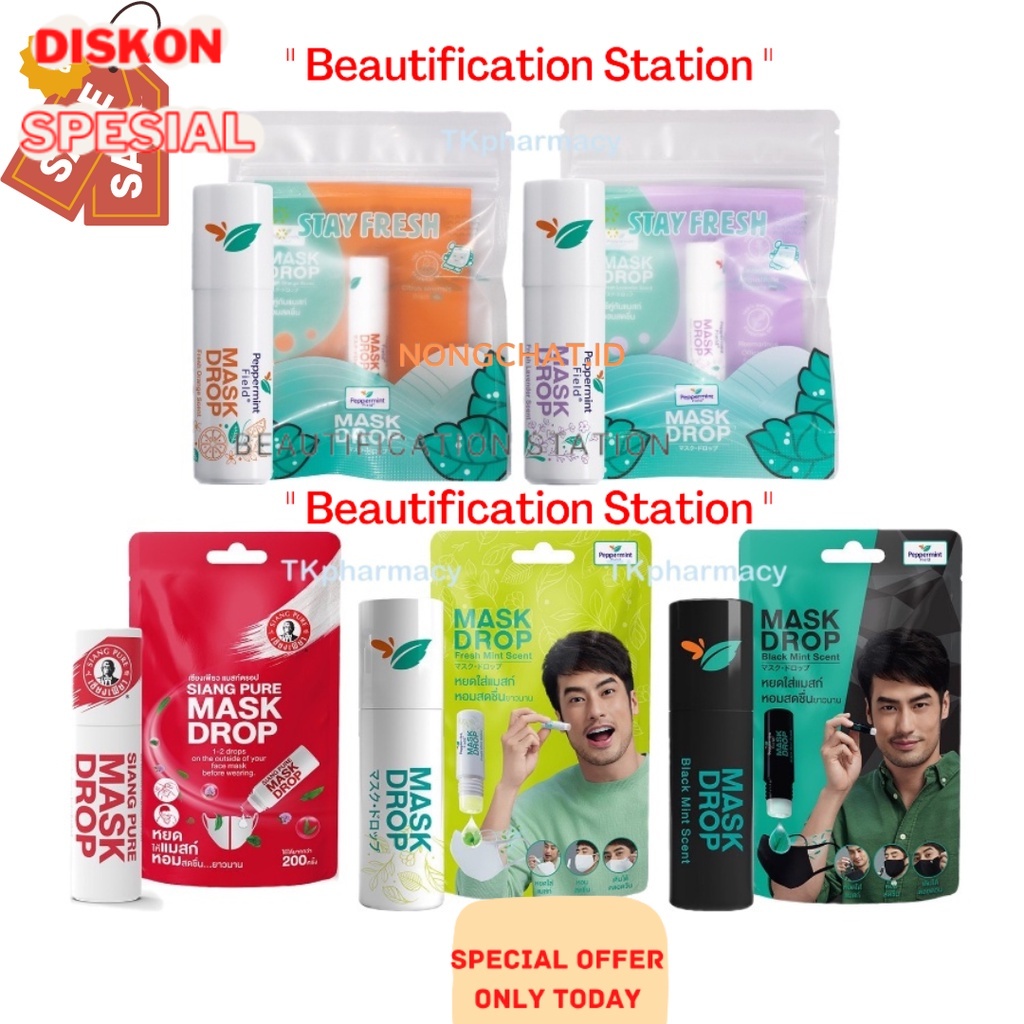 Jual [EXP 03/2024] Peppermint Field Mask Drop Black & Fresh Mint Scent ...