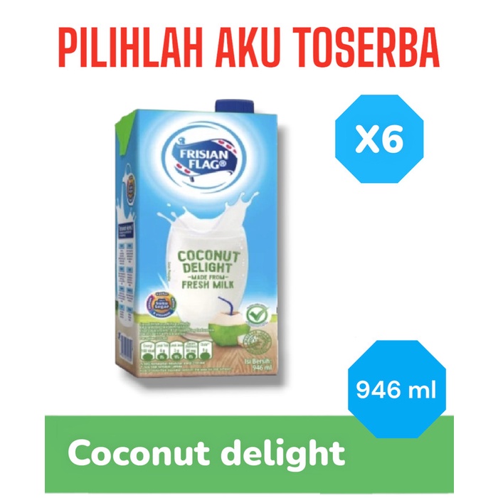 Jual Susu Frisian Flag COCONUT DELIGHT 1 LITER - ( ISI 6 PCS ) | Shopee ...