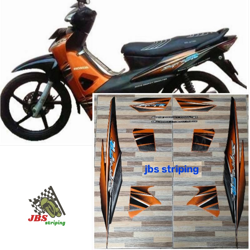 Jual stiker supra fit striping Honda Supra Fit coklat hitam gold tahun ...