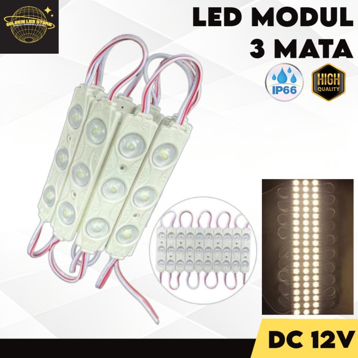 Jual LAMPU LED MODUL 3 MATA DC 12 VOLT / LAMPU NEON BOX LED | Shopee ...