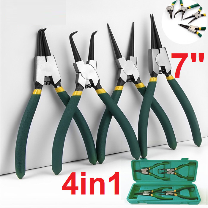 Jual AC00 Tang Circlip Tang Snap Ring Set Bengkok 7 Inch 4 IN 1 Tang ...
