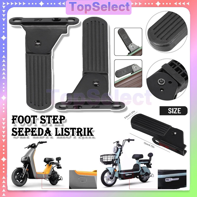 Jual Pijakan Kaki Depan Universal Sepeda Listrik 1 Set / 2PCS FootStep ...
