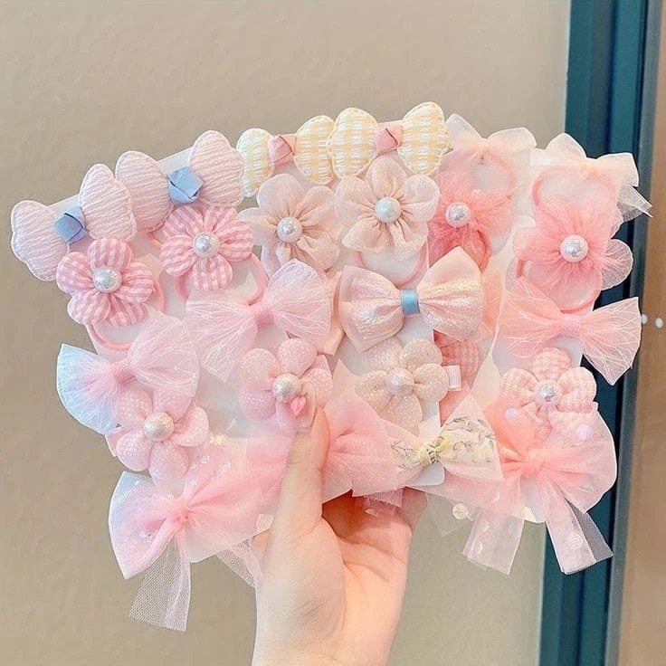 Jual Set Jepit Rambut isi 10Pcs Model Pita Bunga Kekinian Fashion ...