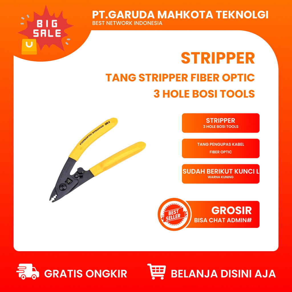 Jual Stripper Fiber Optik 3 Hole CFS-3 / Tang Fiber Optical Stripper ...