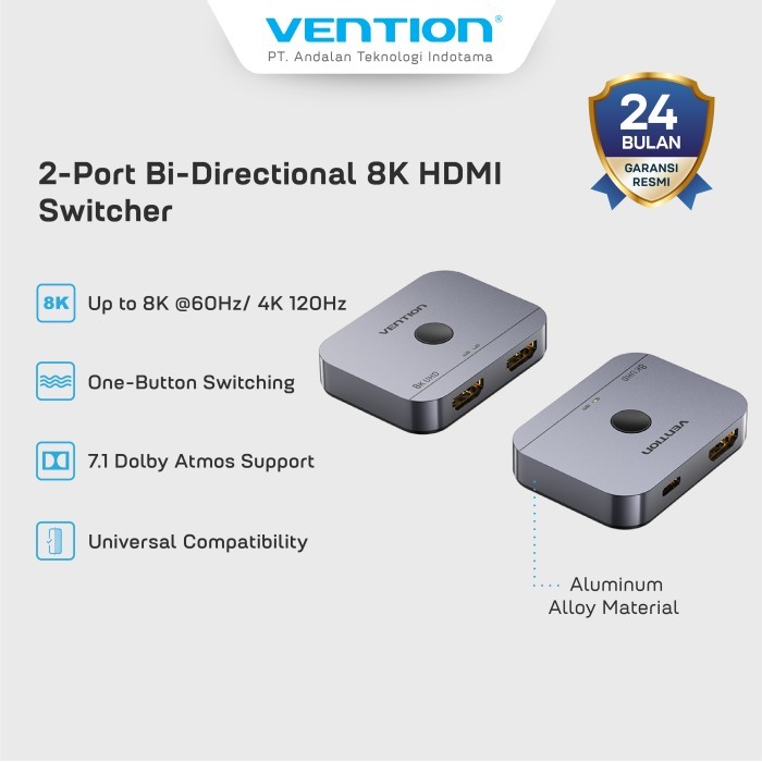 Jual Vention HDMI Switcher 8K 60Hz With Power Supply - AKP | Shopee ...
