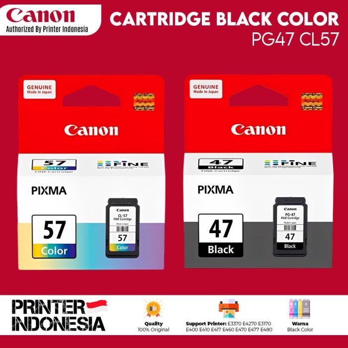 Jual Cartridge Tinta CL57 Standar Color PG47 Black Original Canon CL-57 ...