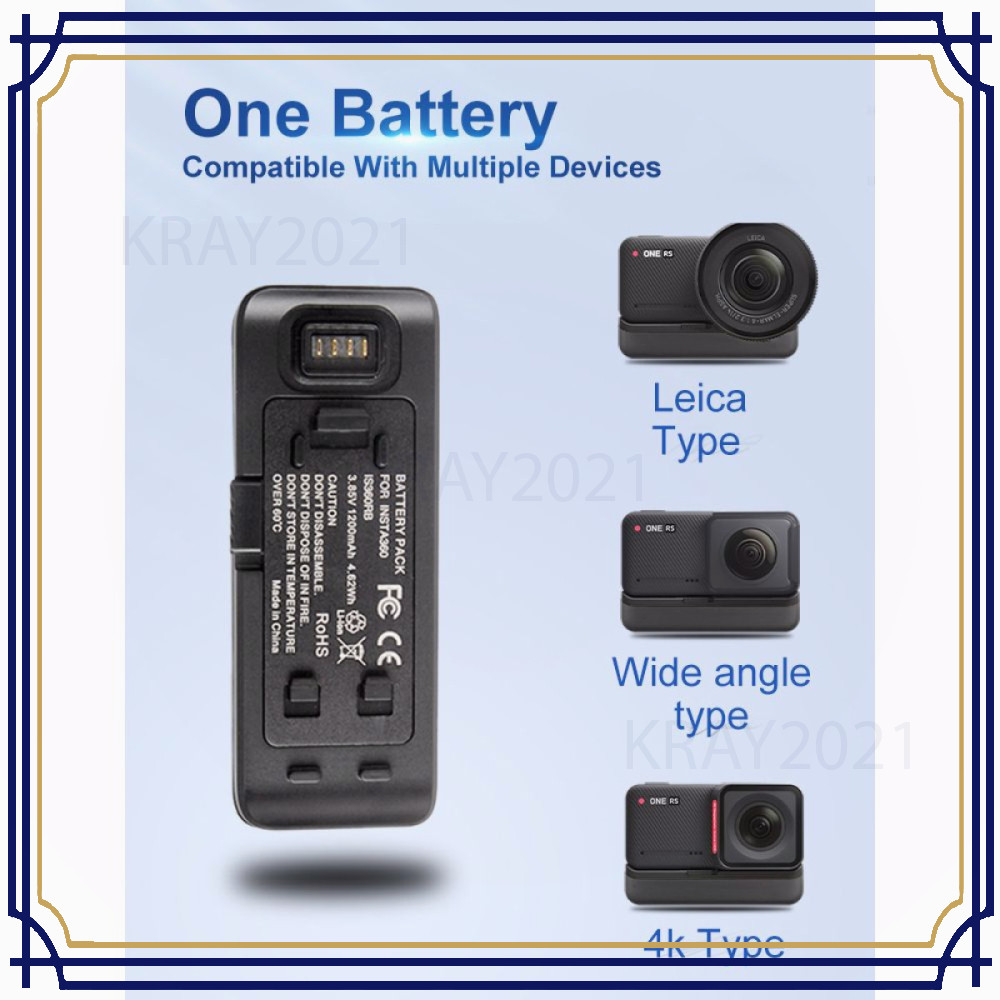 Jual Baterai Kamera Insta360 One R/RS Replacement Battery 1200mAh ...